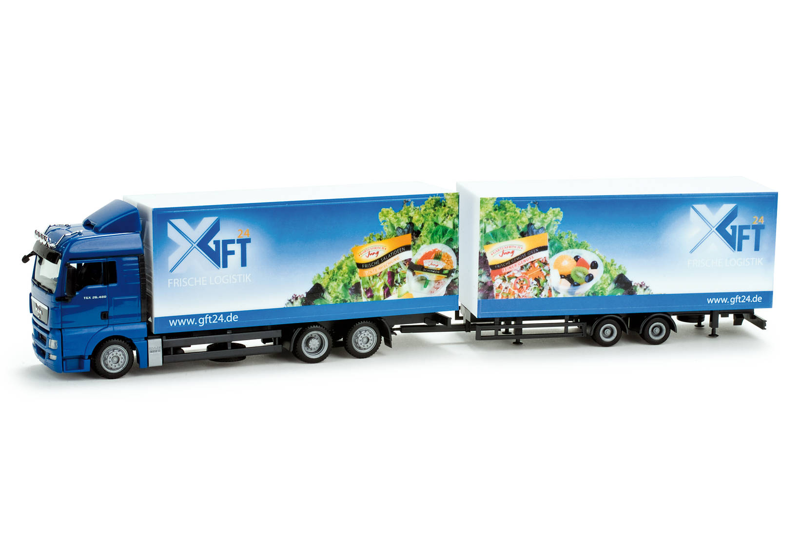 Herpa MAN TGX XLX box trailer "GFT" 299954
