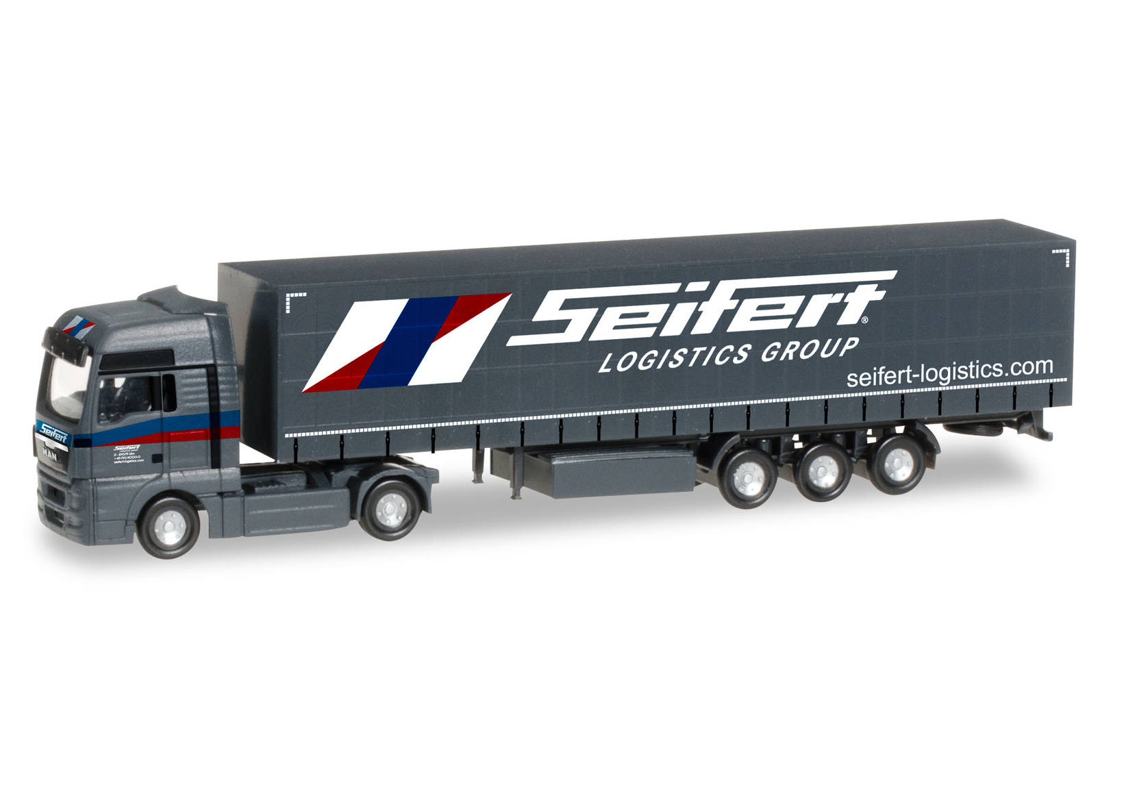 Herpa MAN TGX XXL curtain canvas semitrailer "Seifert" 066426