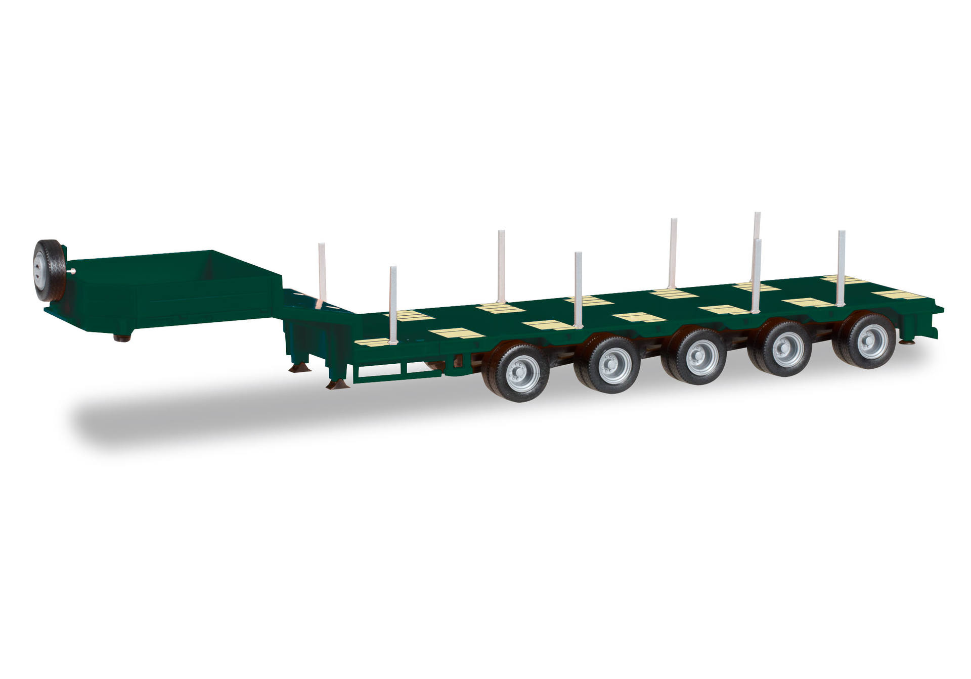 Herpa Goldhofer low boy trailer 5-axle with enclosed chutes, moss green ...