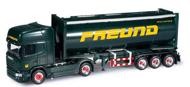 Herpa Scania R´13 streamline silo semitrailer "Spedition Freund" 303248