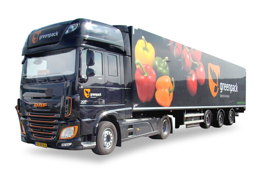 Herpa DAF XF 105 SSC box semitrailer "Greenpack" 80468654