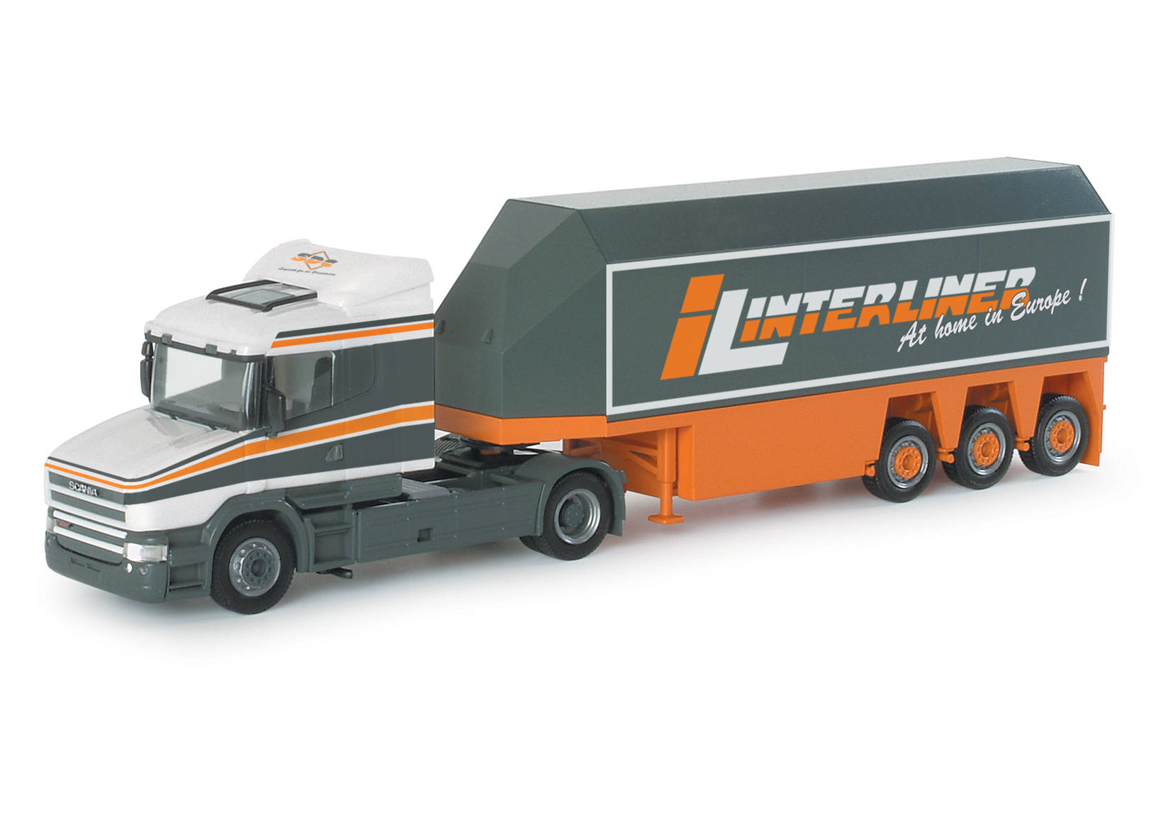 Herpa Scania conventional glass transporter semitrailer "Interliner" (A ...