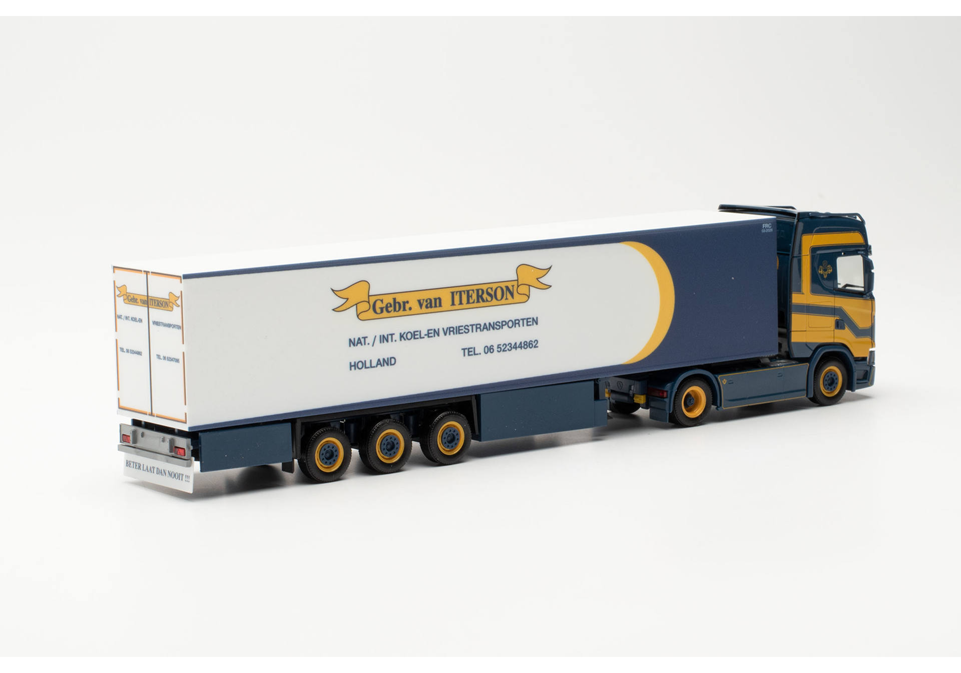 Herpa Scania CS 20 high roof refrigerated box semitrailer “Gebr. van ...