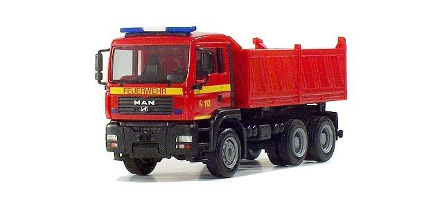 Herpa MAN TGA M 4-axle construction dump truck "fire department" 270984