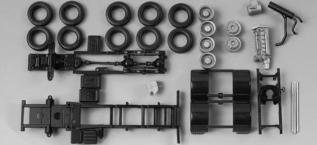 Herpa Chassis for tractor 3-axle, MAN F2000. Content: 2 pcs. 082259