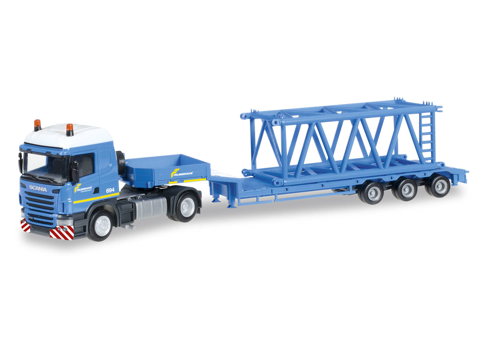 Herpa Scania R `09 semi low boy semitrailer with Derrick girder mast ...