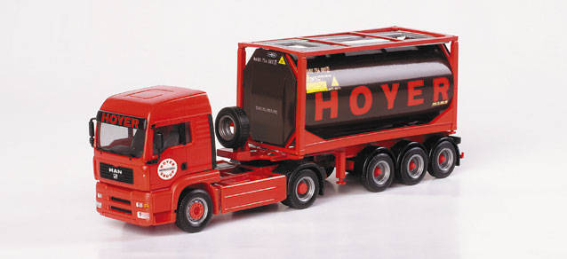 Herpa MAN TGA LX tank container semitrailer "Hoyer" 150521