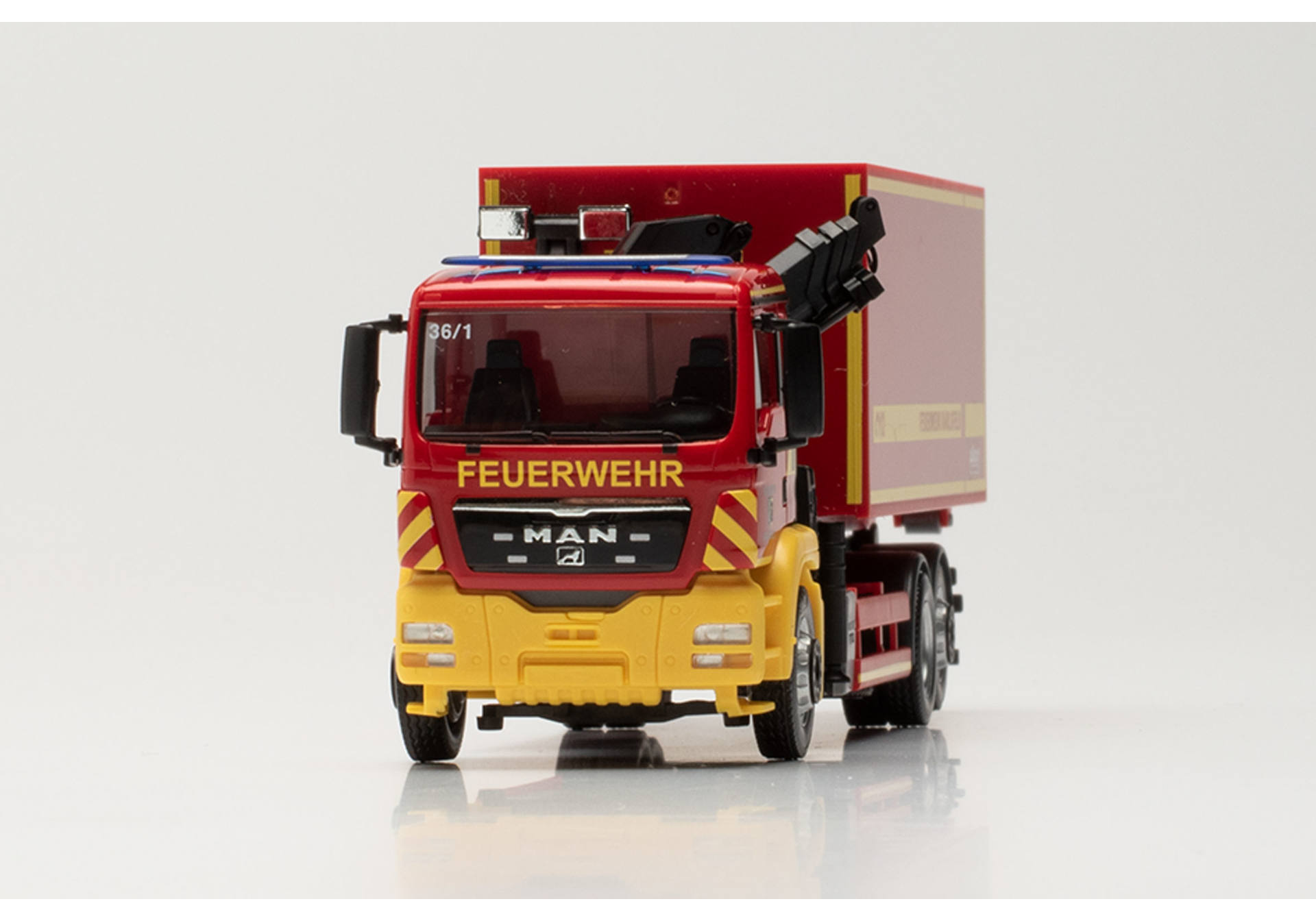 Herpa MAN TGS M interchangeable loader truck with crane Karlsfeld fire ...
