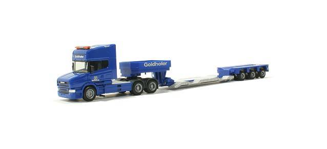 Herpa Scania conventional low boy semitrailer "Goldhofer" 277068