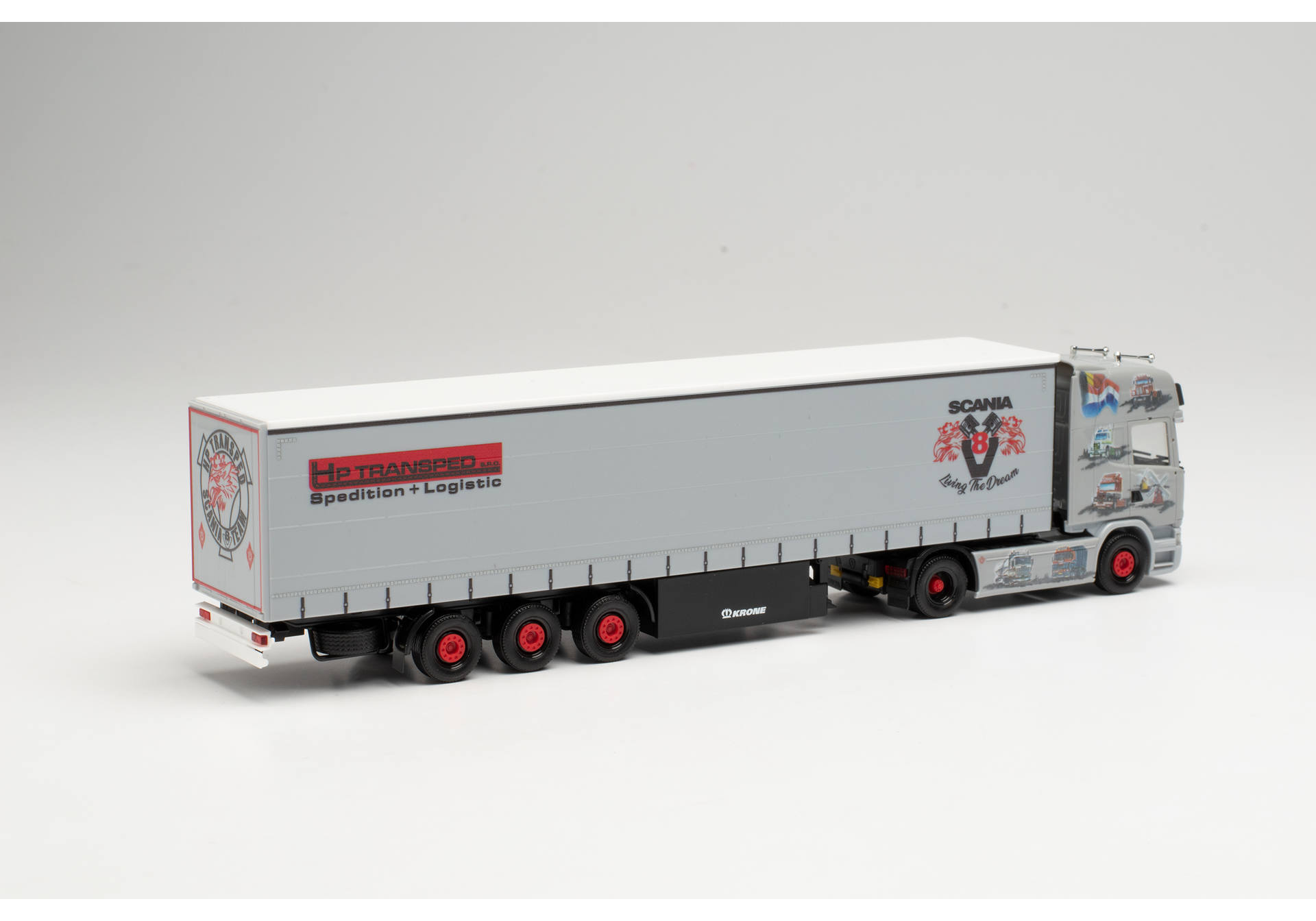 Herpa Scania R `13 TL curtain canvas semitrailer „HP Transped / History ...