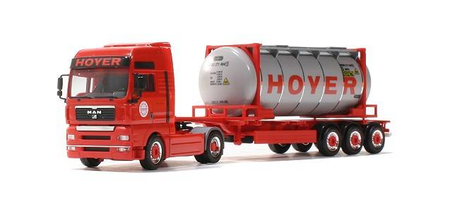 Herpa MAN TGA XXL tank container semitrailer "Hoyer" 238861