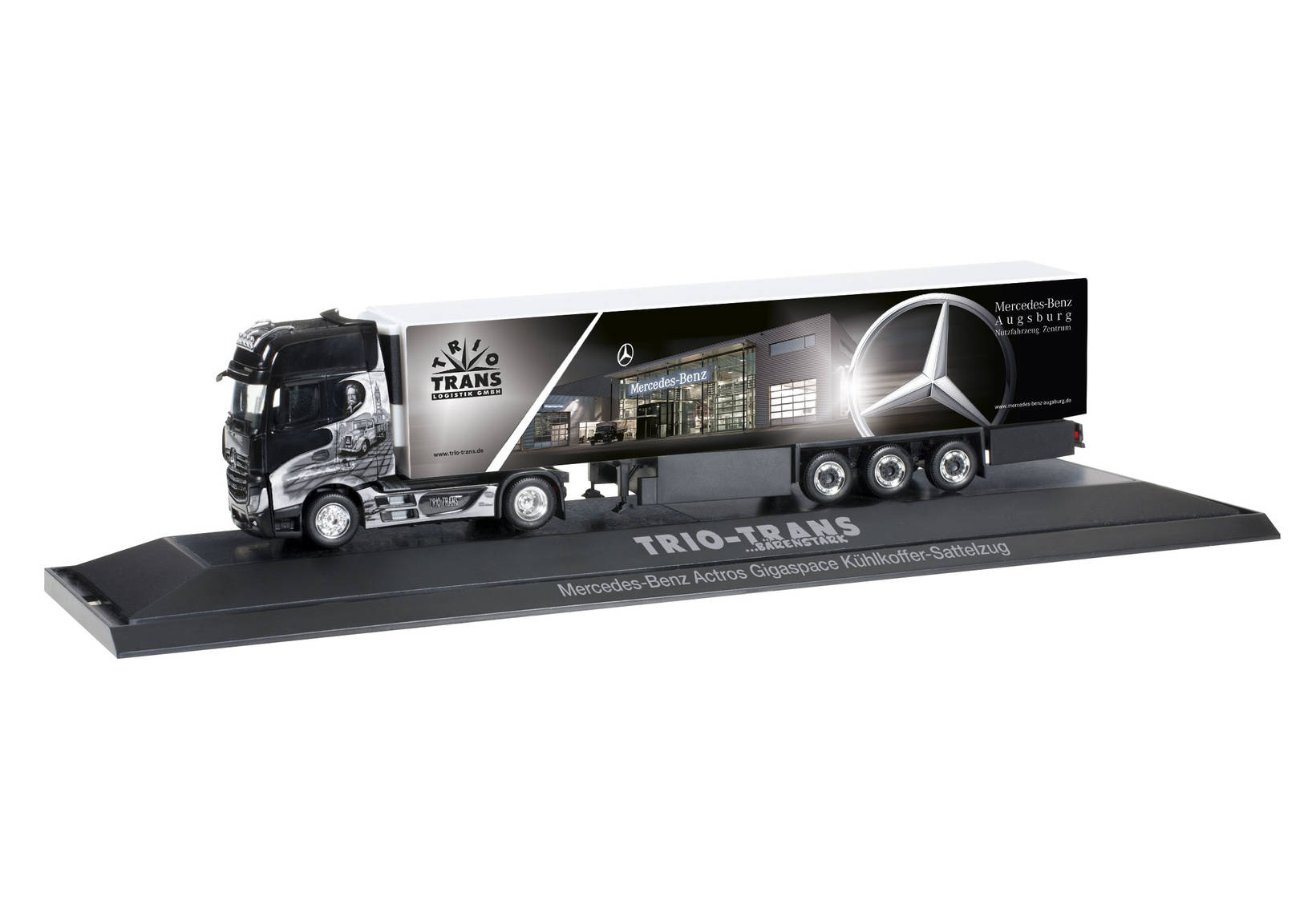Herpa Mercedes-Benz Actros Gigaspace refrigerated box semitrailer "Trio ...