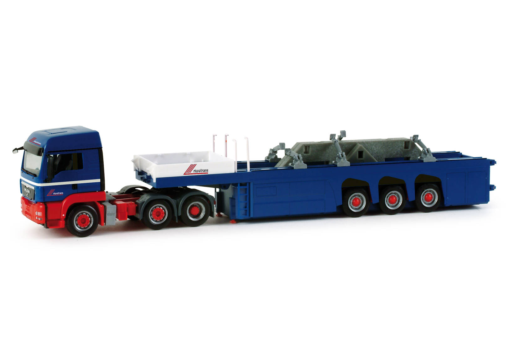 Herpa MAN TGS LX cement part semitrailer with load (4 pieces from an ...