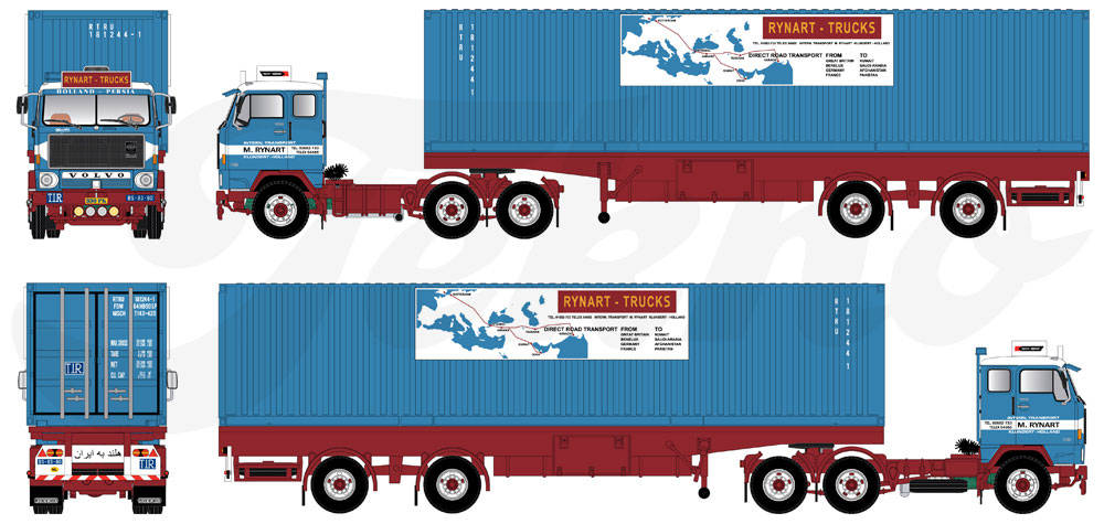 Herpa Volvo F 89 Container-Sattelzug "Rynart Trucks" 80468257