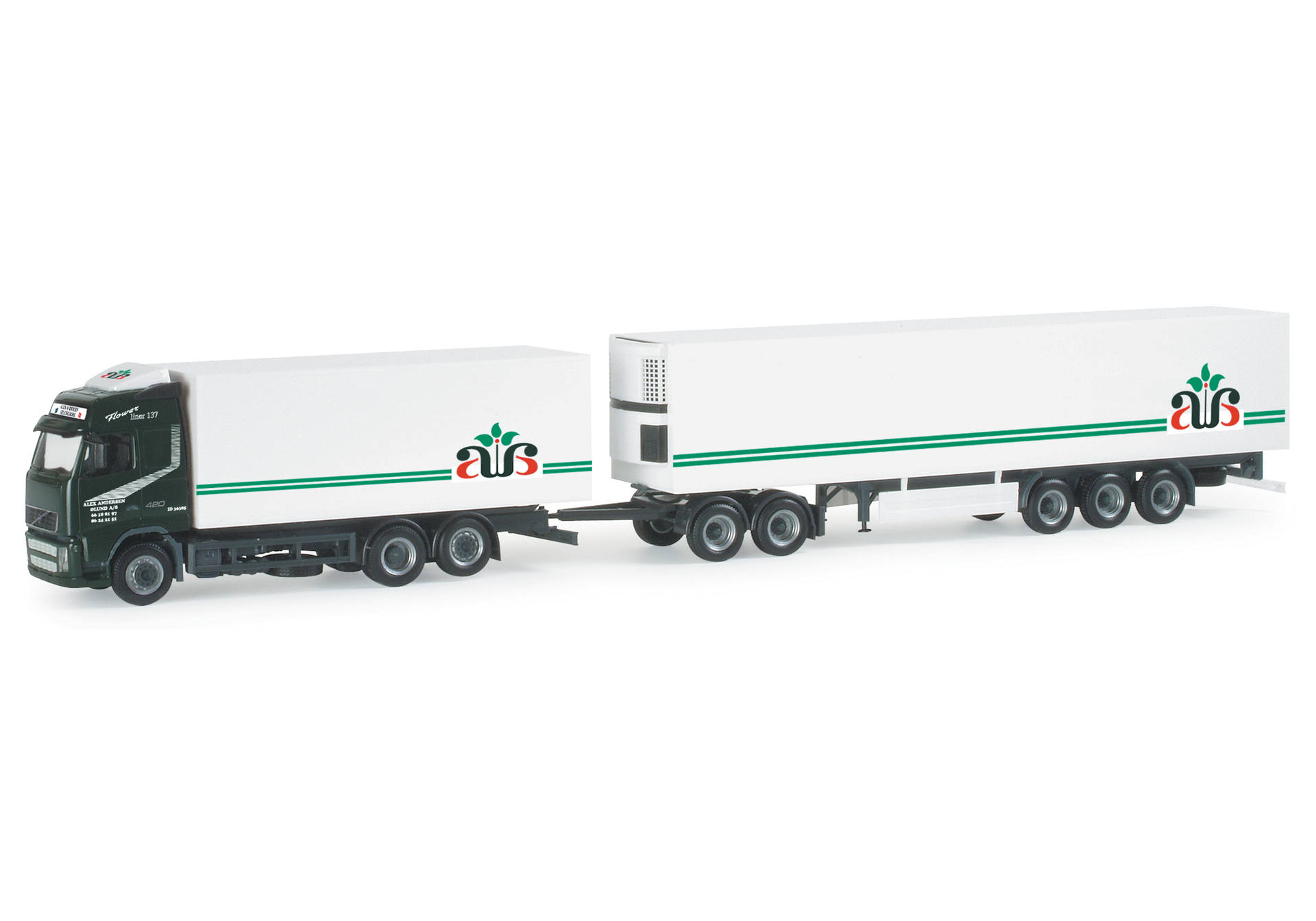 Herpa Volvo FH GL refrigerated box trailer "Alex Andersen" (DK) 153249