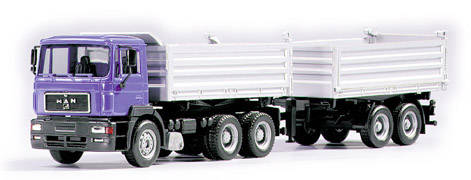 Herpa MAN F2000 tandem-axle dump trailer 145756