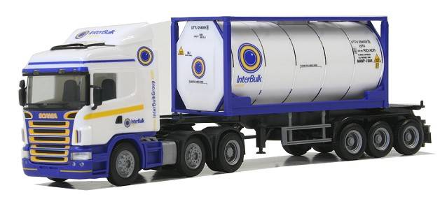 Herpa Scania R tank container semitrailer "Interbulk" 292214