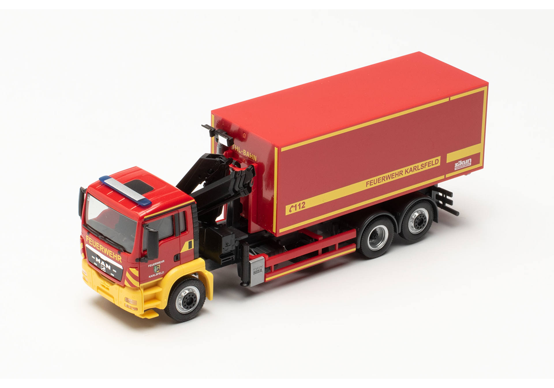 Herpa MAN TGS M interchangeable loader truck with crane Karlsfeld fire ...