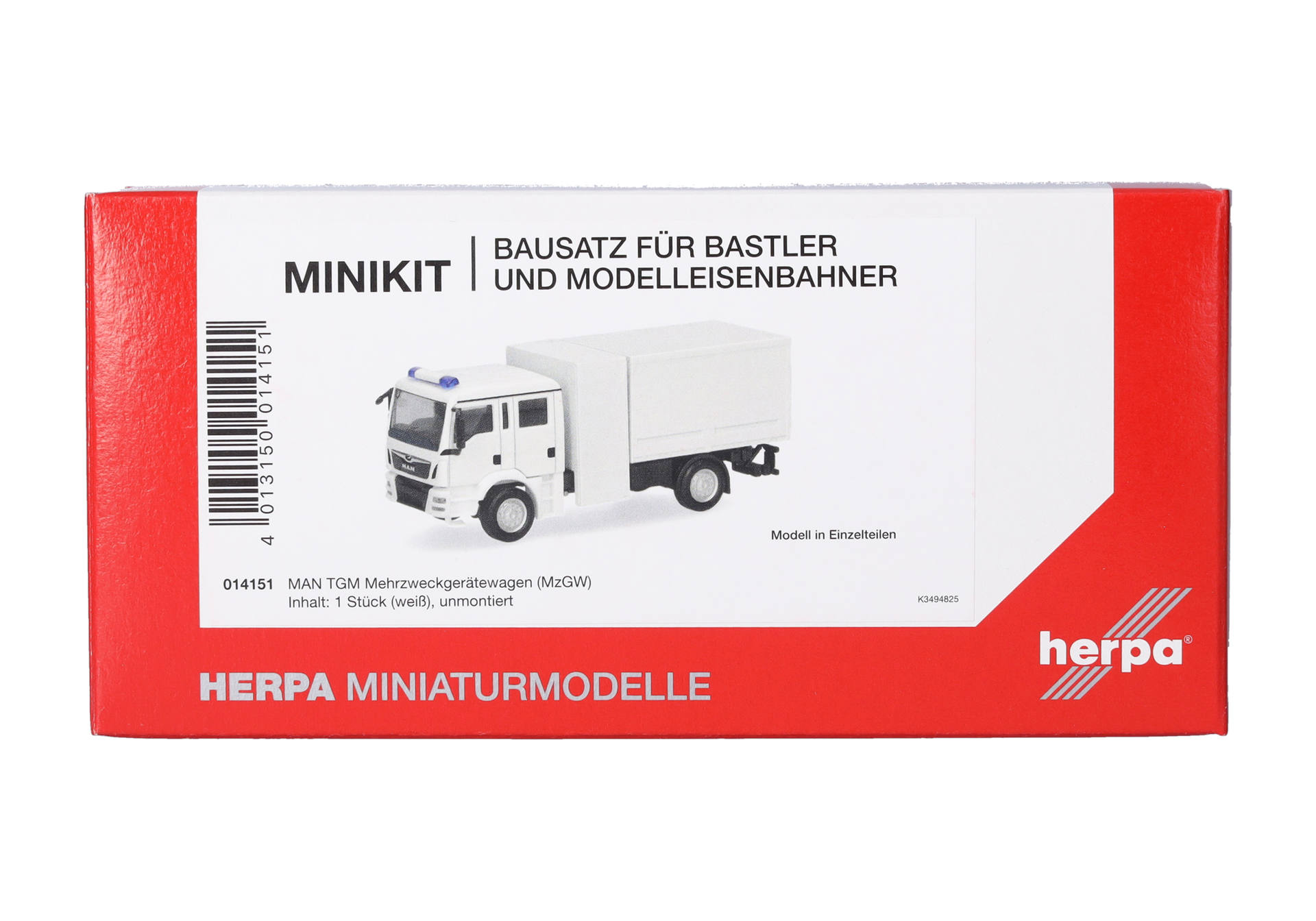 Herpa MiniKit: MAN TGM Mehrzweckgerätewagen (MzGW), weiß (1 Stück) | 014151