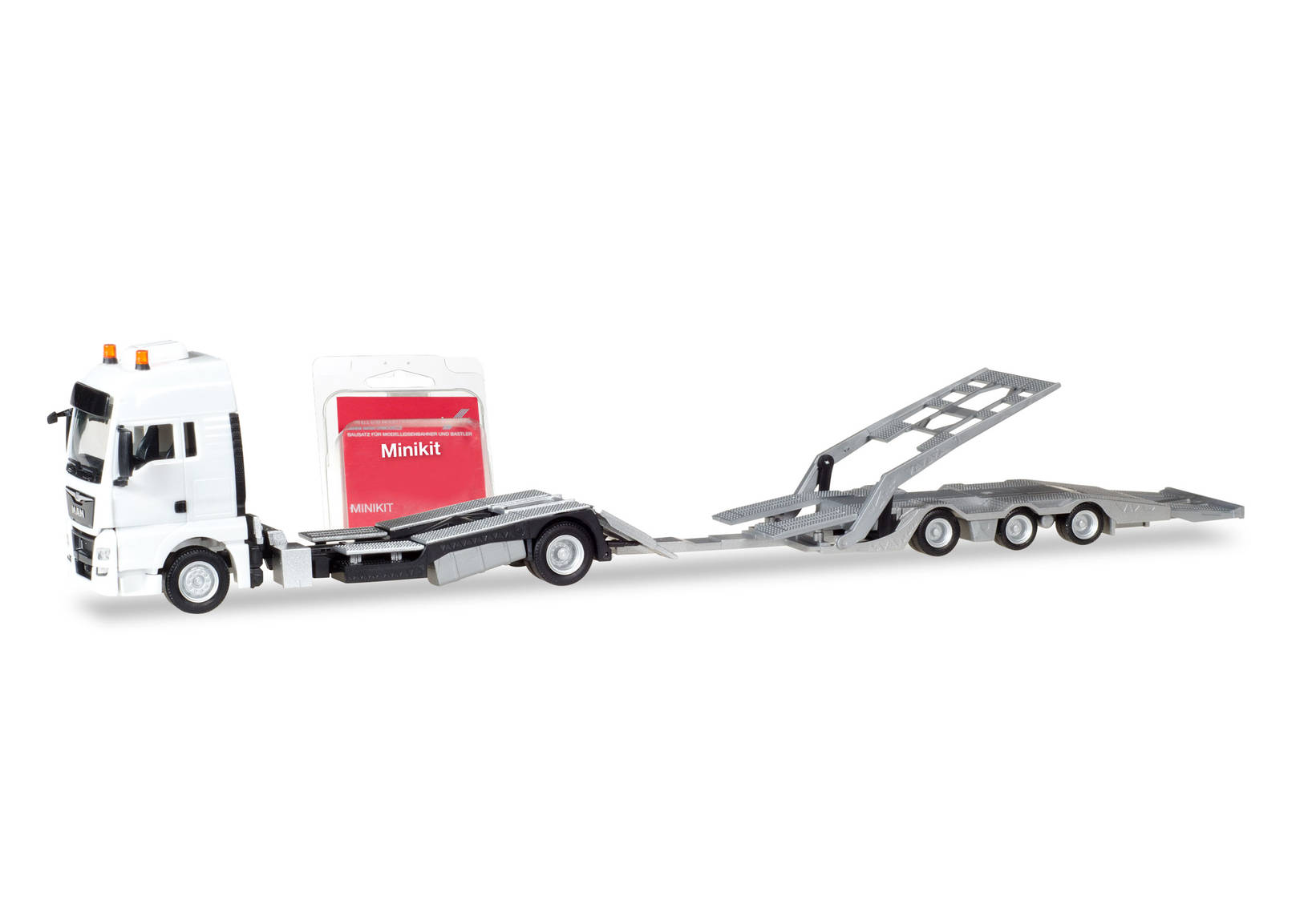 Herpa Herpa MiniKit: MAN TGX XXL truck-transport-Trailer, white 013529