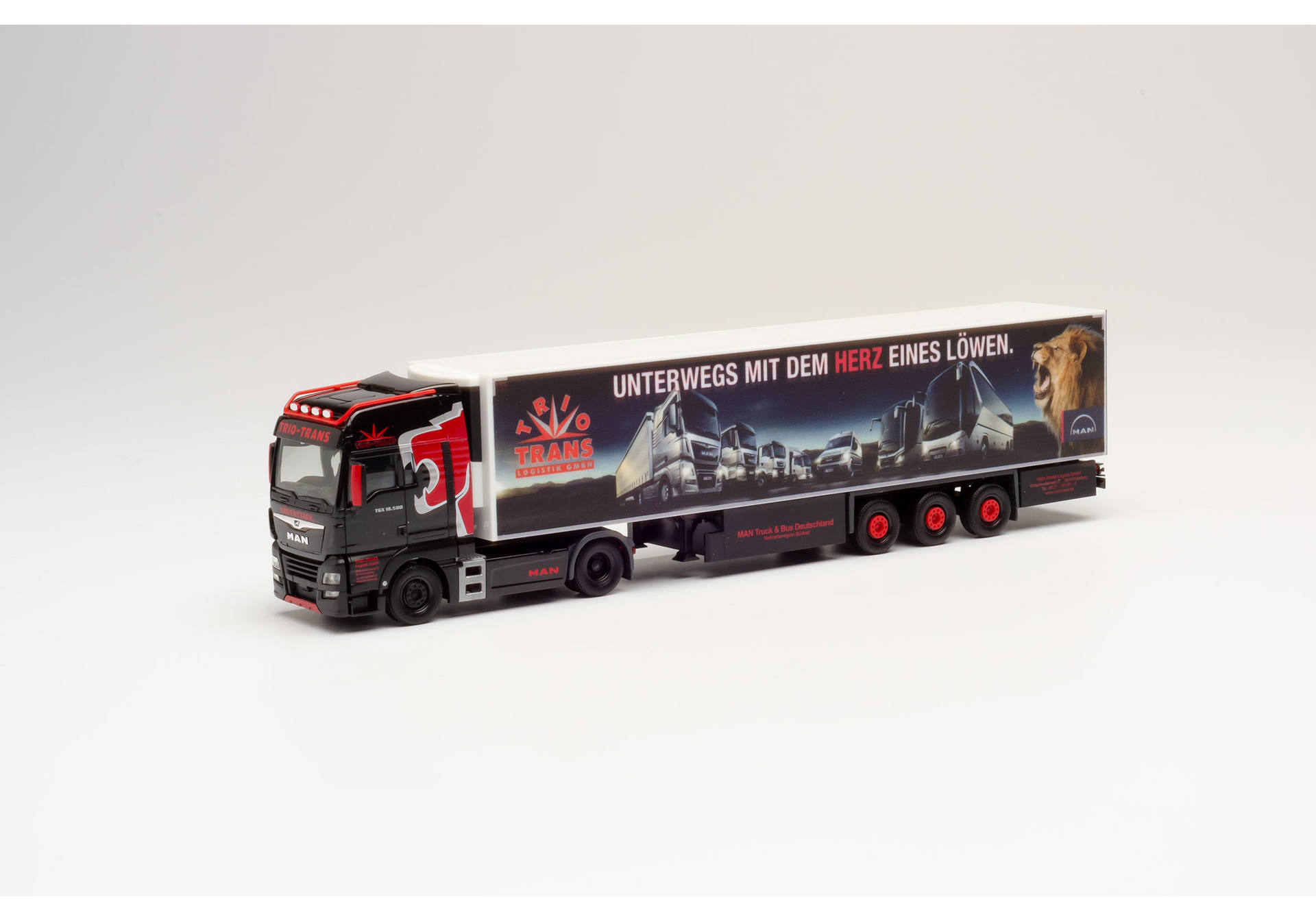 Herpa MAN TGX XXL Euro 6c refrigerated box semitrailer "Trio / Trans ...