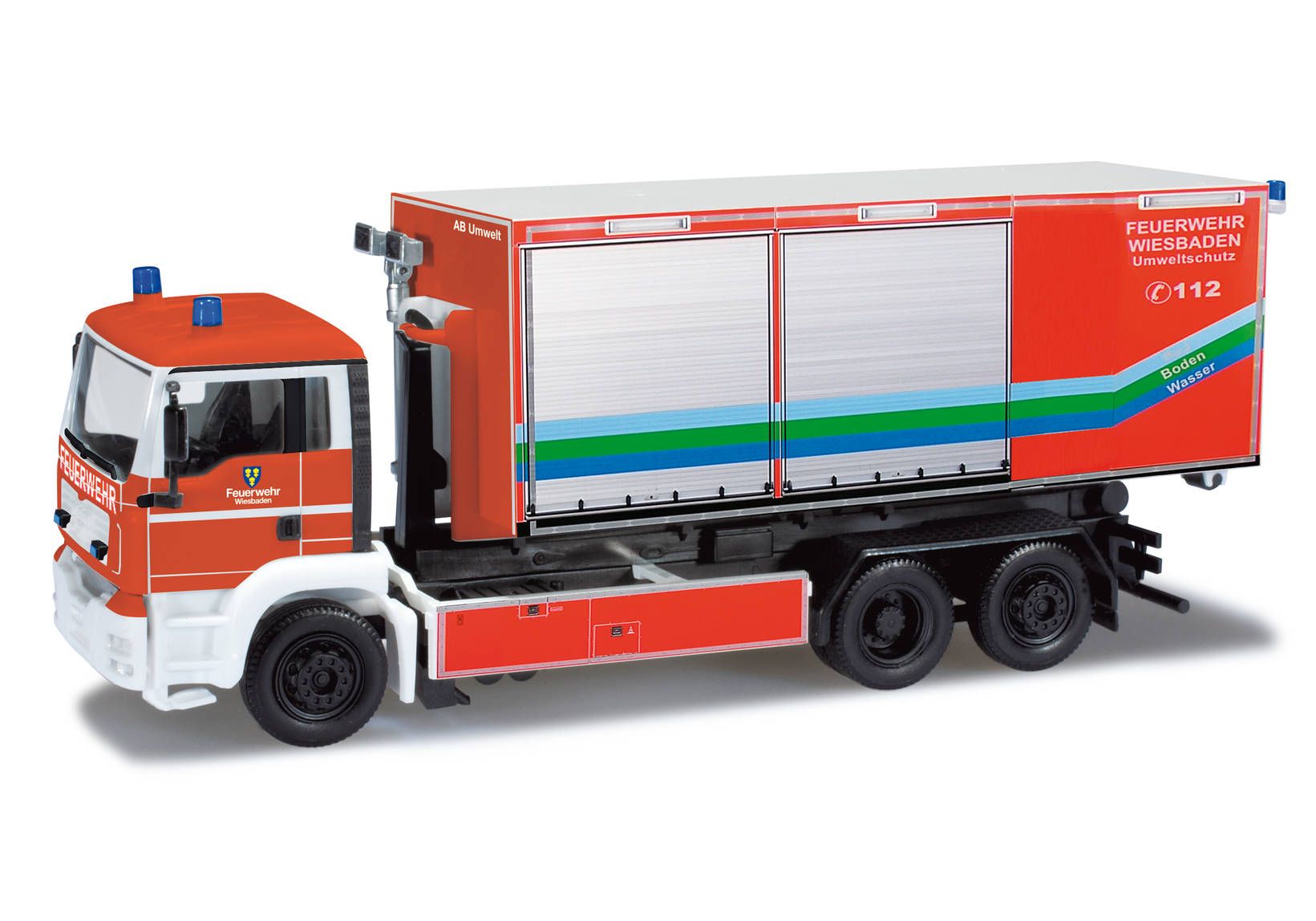 Herpa MAN TGA M truck chassis with load handling system "Wiebaden fire ...