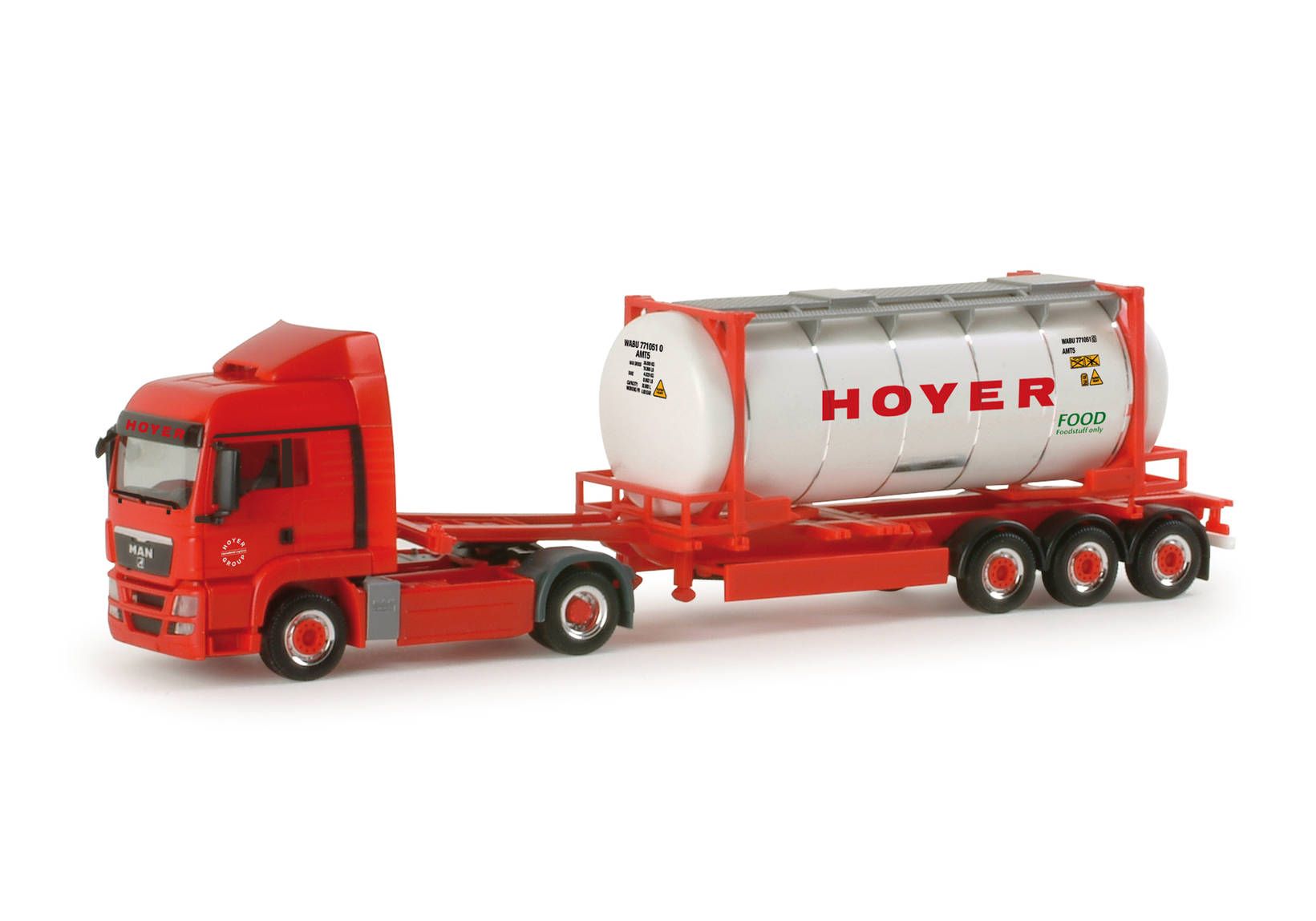 Herpa MAN TGS LX tank container semitrailer "Hoyer" 156158