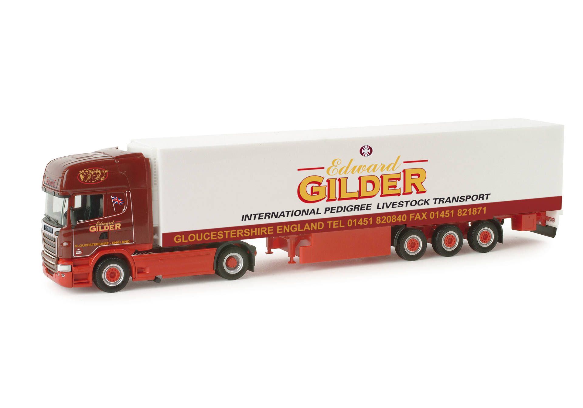 Herpa Scania R TL refrigerated box trailer "Edward Gilder" (GB) 156820