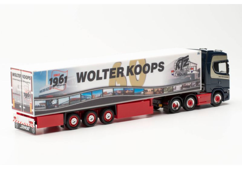Herpa Scania CS 20 high roof 6×2 refrigerated box semitrailer “Wolter ...