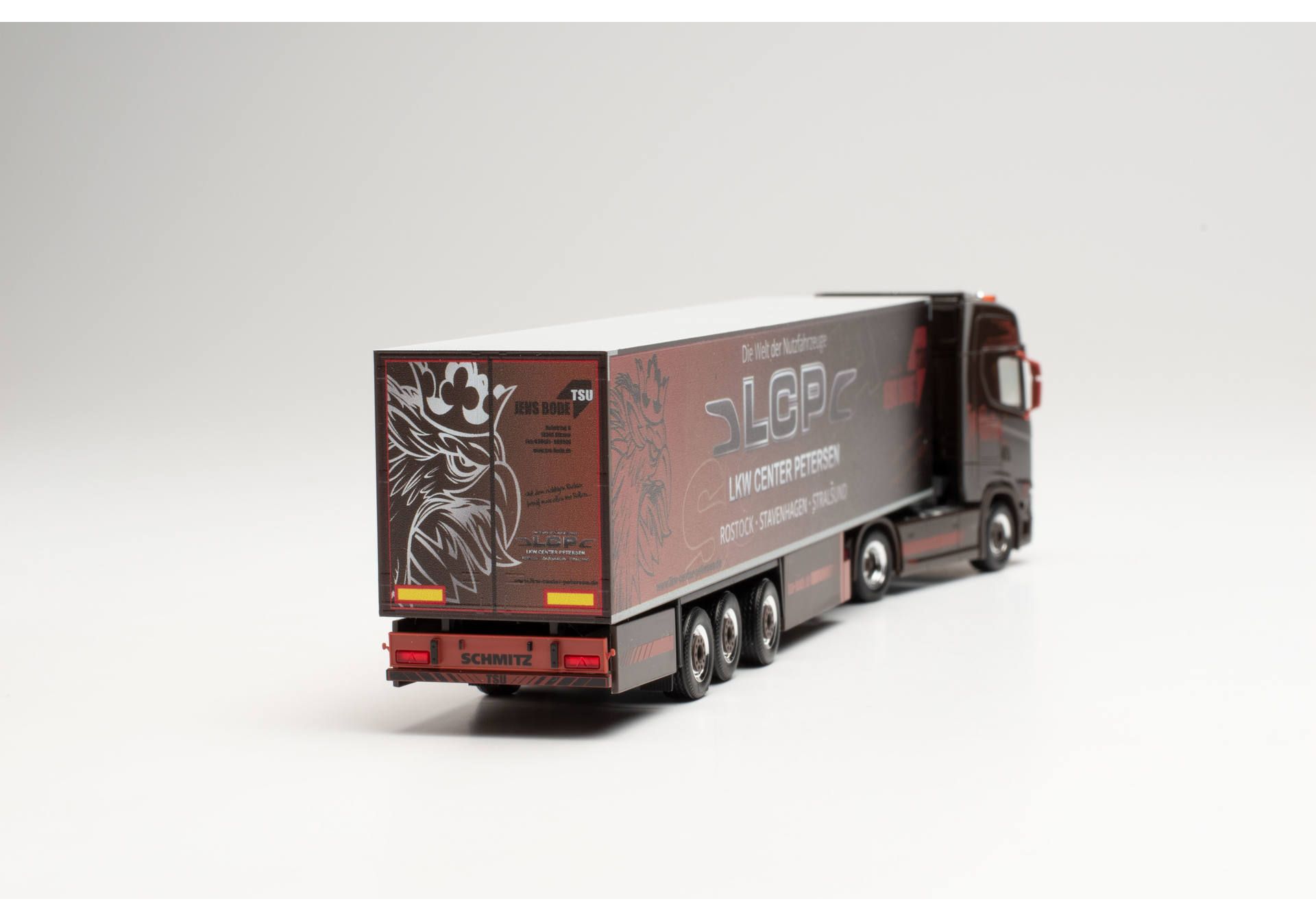 Herpa Scania CS 20 HD refrigerated box semitrailer „TSU Bode“ 313056