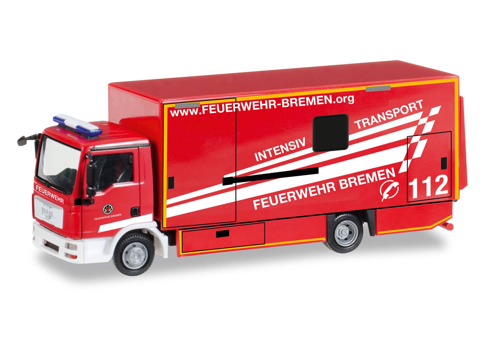 Herpa MAN TGL box truck rescue vehicle "Bremen fire department" 092456
