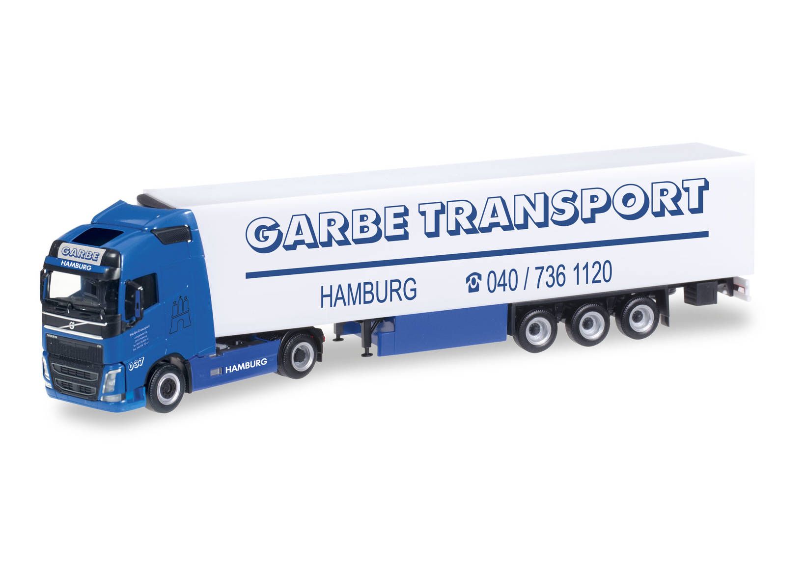 Herpa Volvo FH Gl. refrigerated box semitrailer "Garbe Transport" 304900