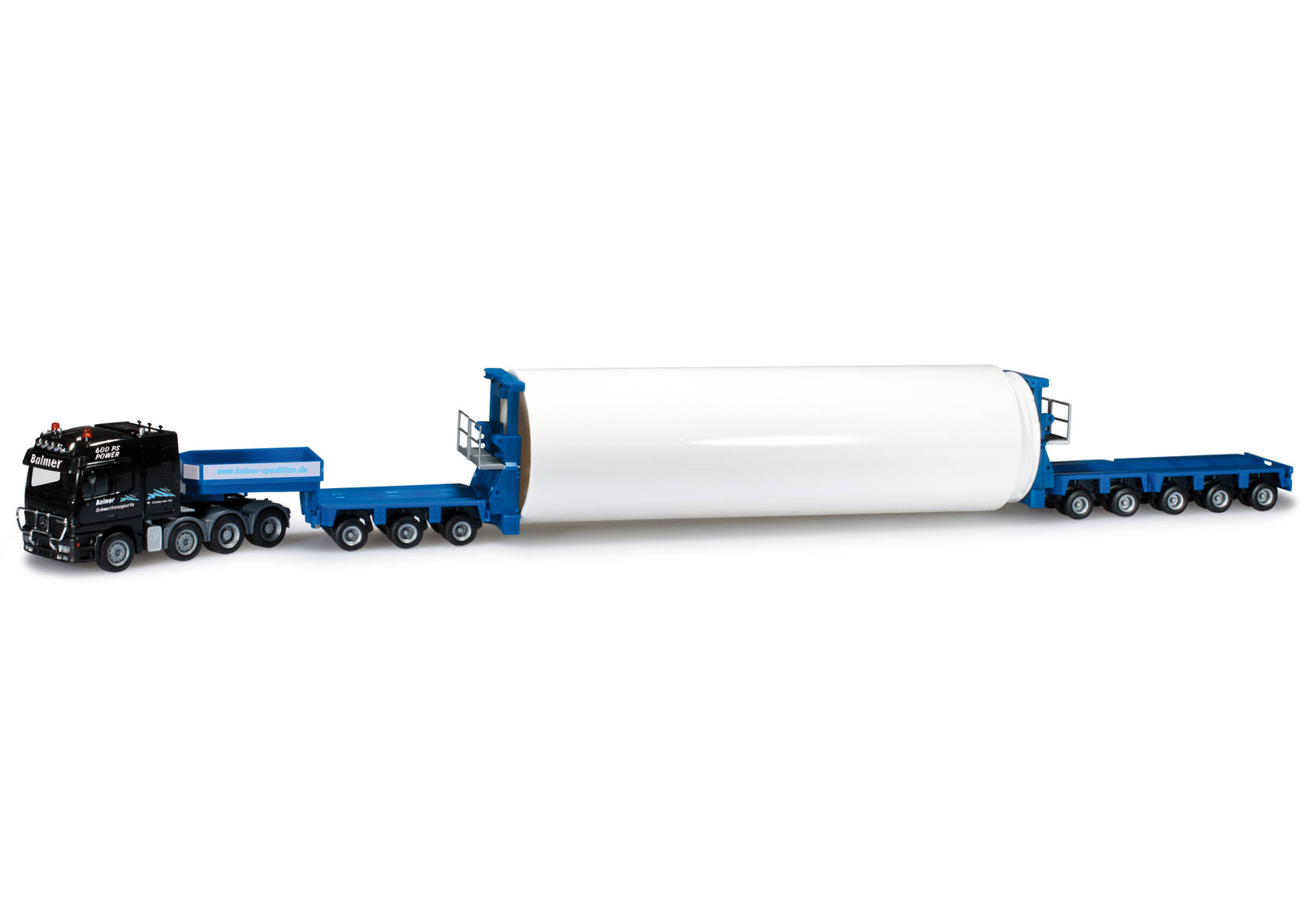 Herpa Set of three Mercedes-Benz Goldhofer semitrailer with parts for ...