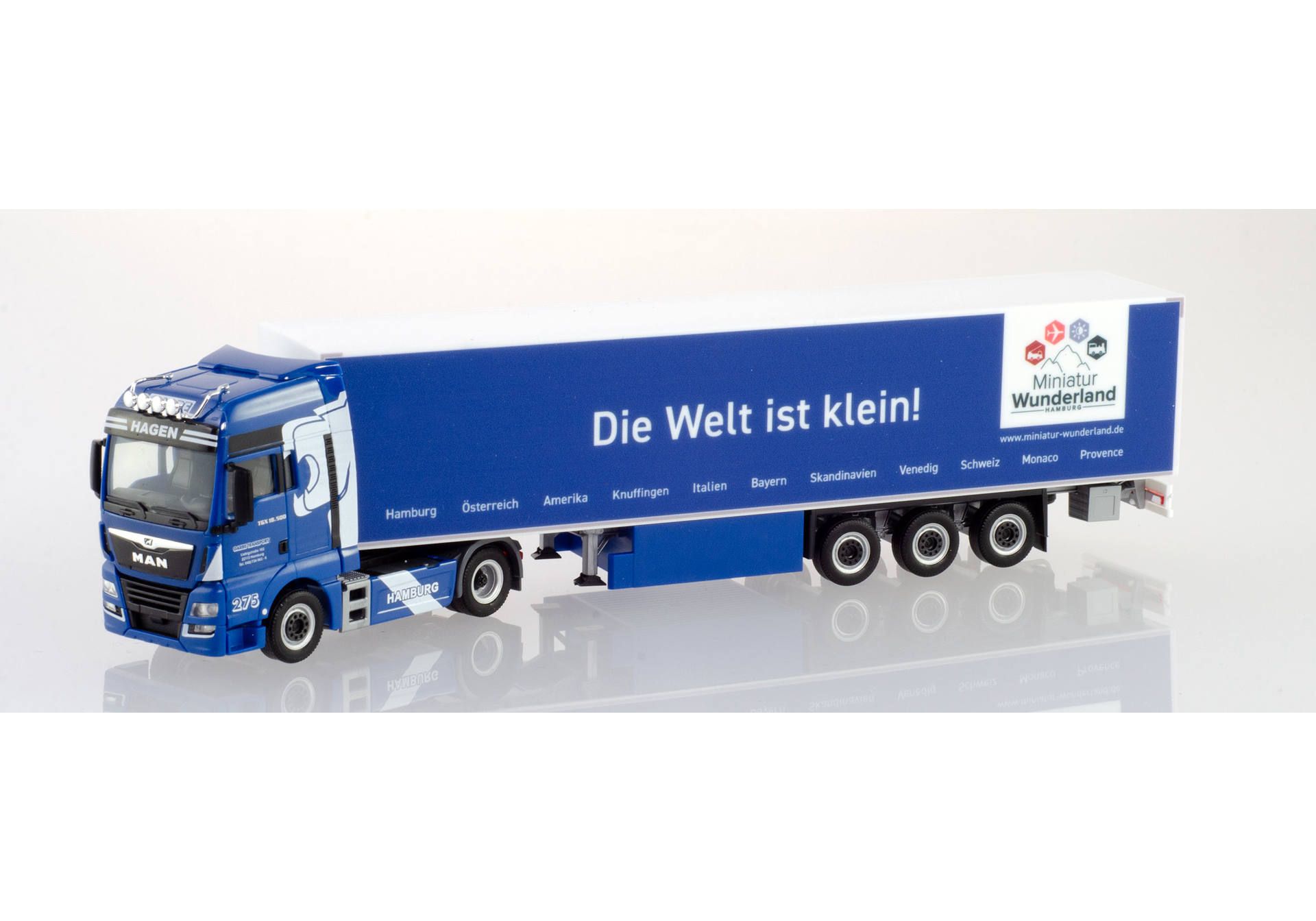 Herpa MAN TGX XXL Box-semitrailer "Miniaturwunderland" (Special Edition ...