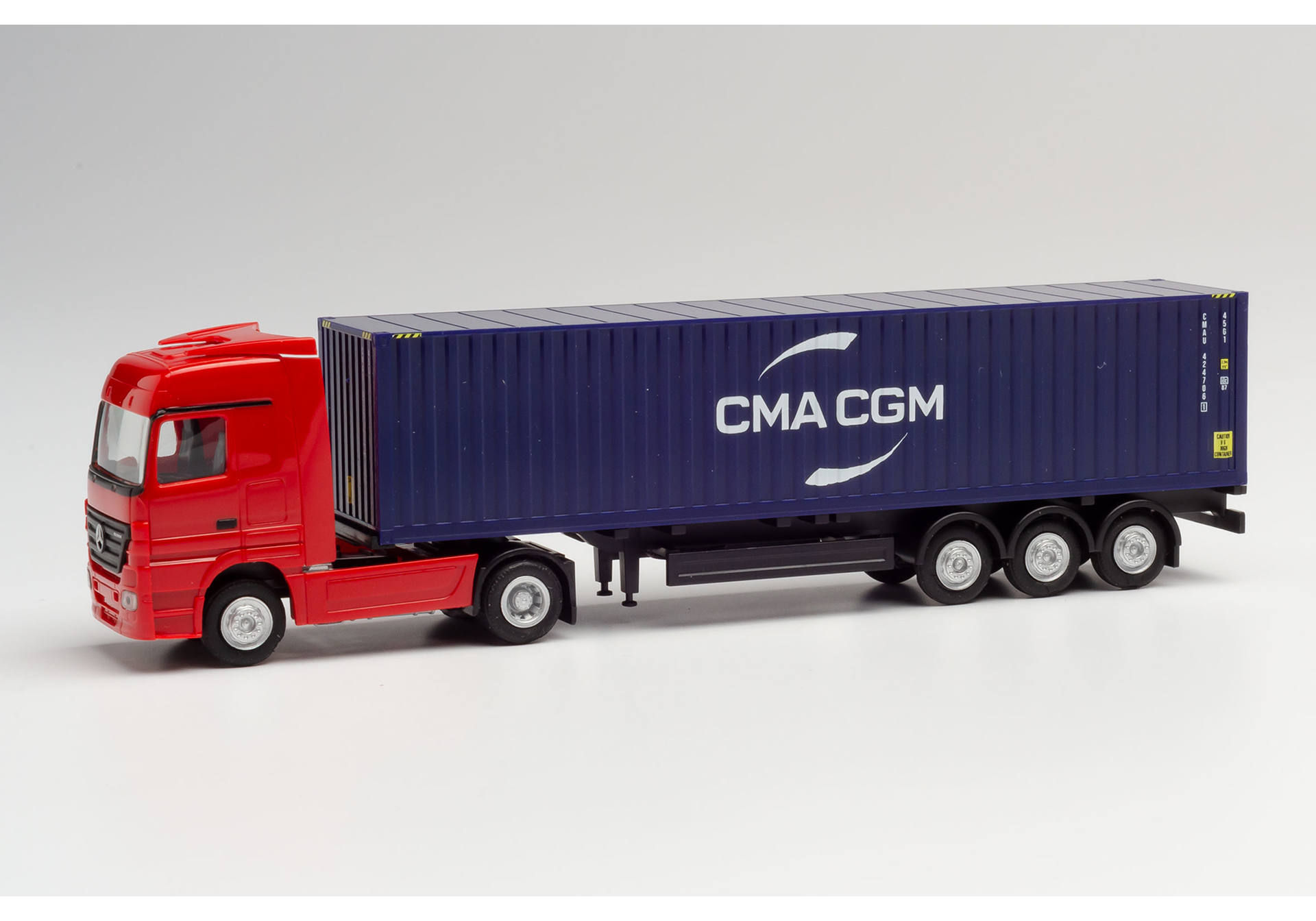 Herpa Mercedes-Benz Actros container trailer „CMA / CGM“ 066808