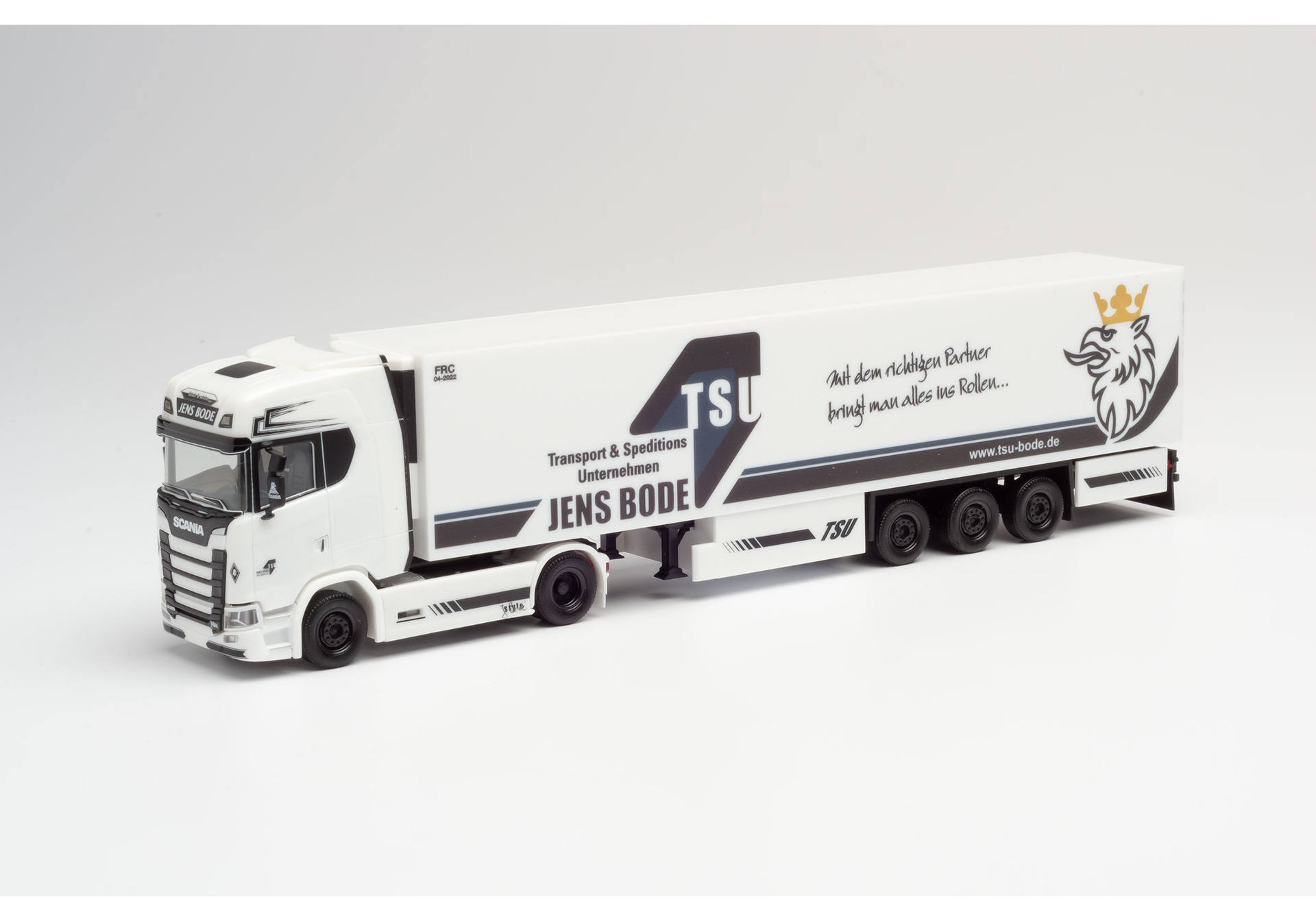 Herpa Scania CS 20 high roof refrigerated semitrailer "TSU Bode" 311601