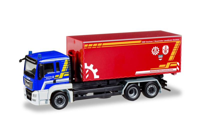 Herpa MAN TGS L Euro 6 Wechsellader-LKW "THW Dachau/ Feuerwehr ...