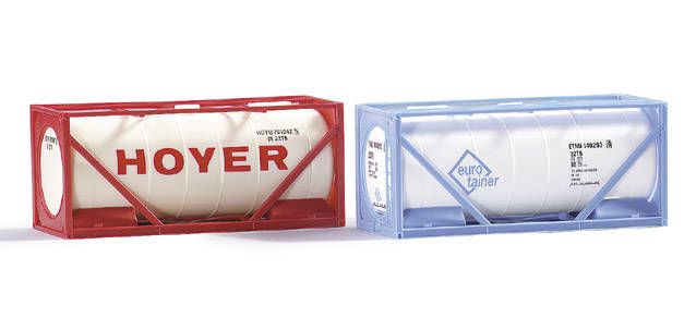 Herpa 2 x 20ft. tank containers Hoyer / Eurotainer 075589