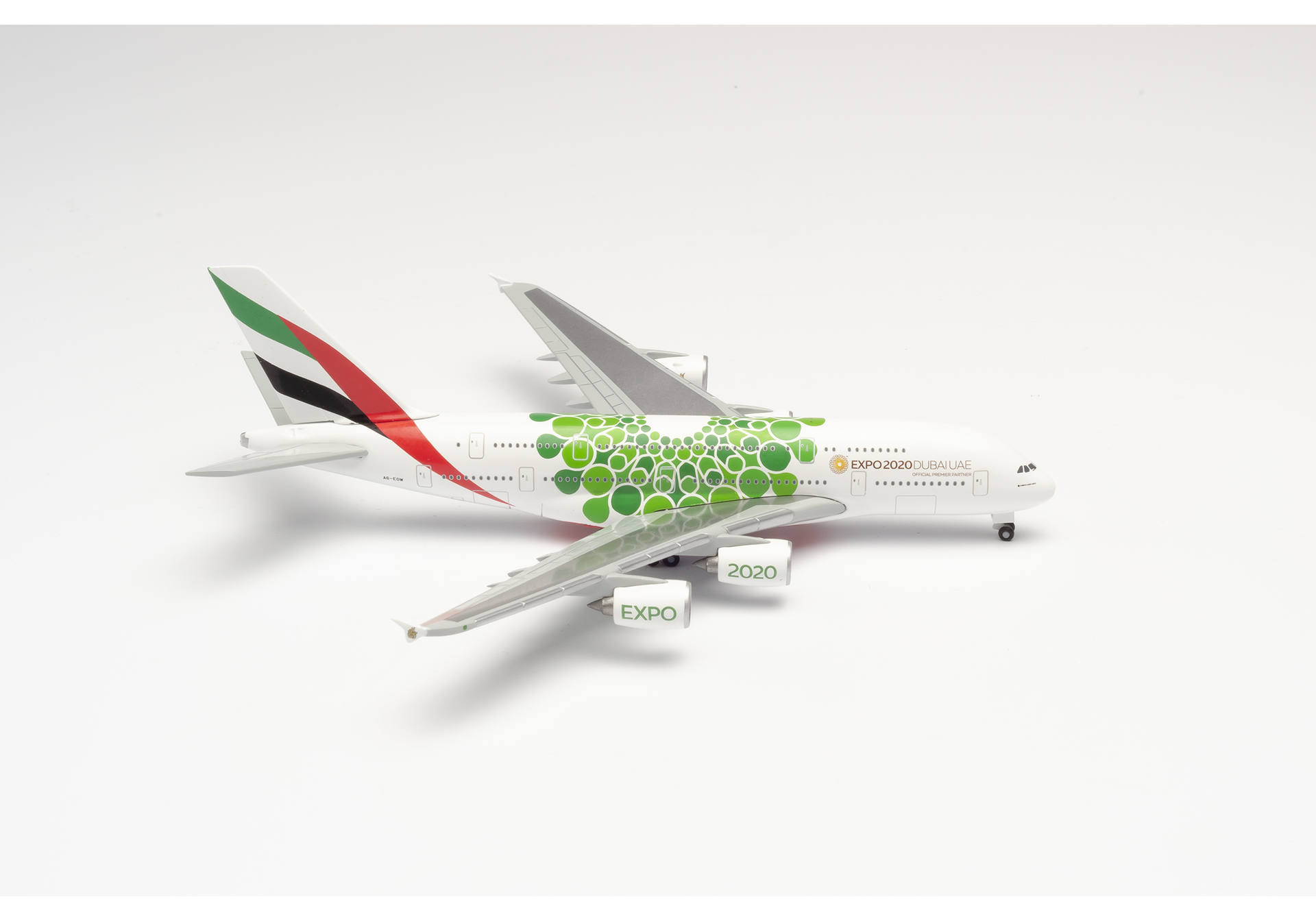 Herpa Emirates Airbus A380 Expo 2020 Dubai, "Sustainability" livery 533522