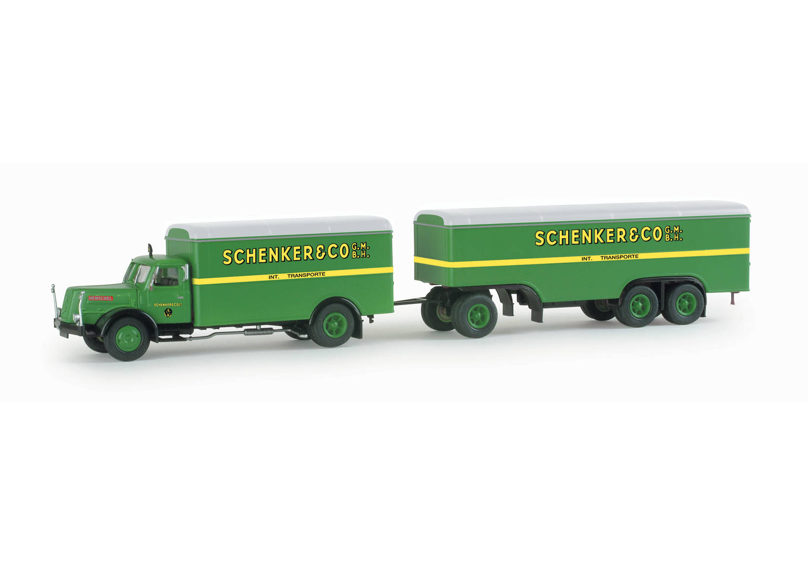 Herpa Henschel HS 140 box trailer "Schenker" 155663