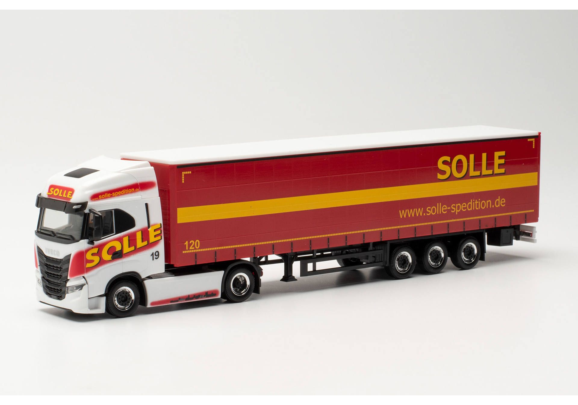 Herpa Iveco S-Way Gardinenplanen-Sattelzug "Solle" (Nordrhein-Westfalen ...
