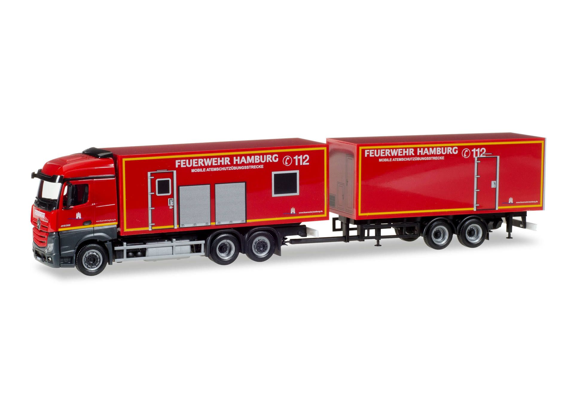 Herpa Mercedes-Benz Actros Tandem trailer "Mobas Feuerwehr Hamburg" 924504