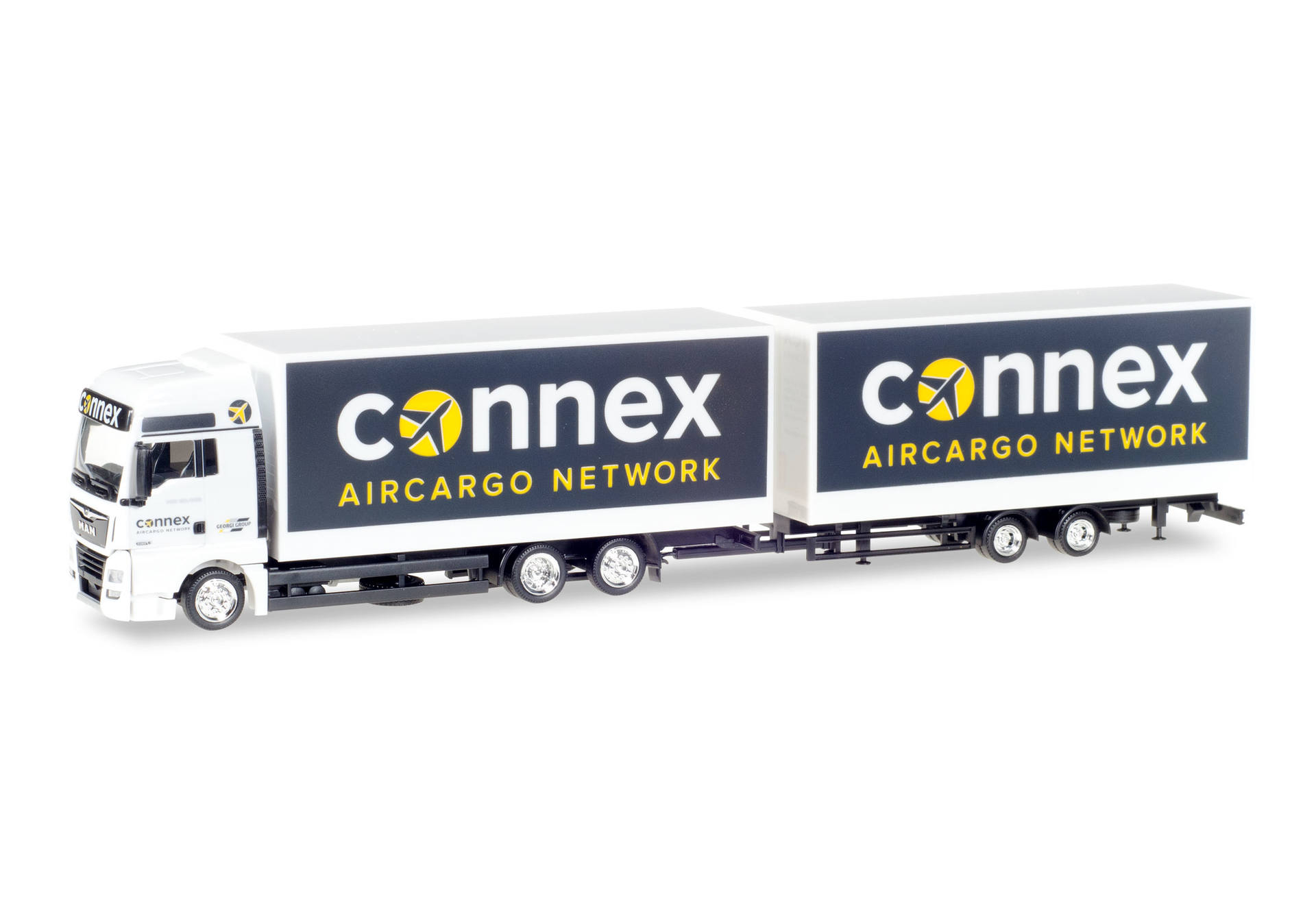 Herpa MAN TGX XXL Euro 6 Jumbo tandem trailer "Connex-Georgi" 928038
