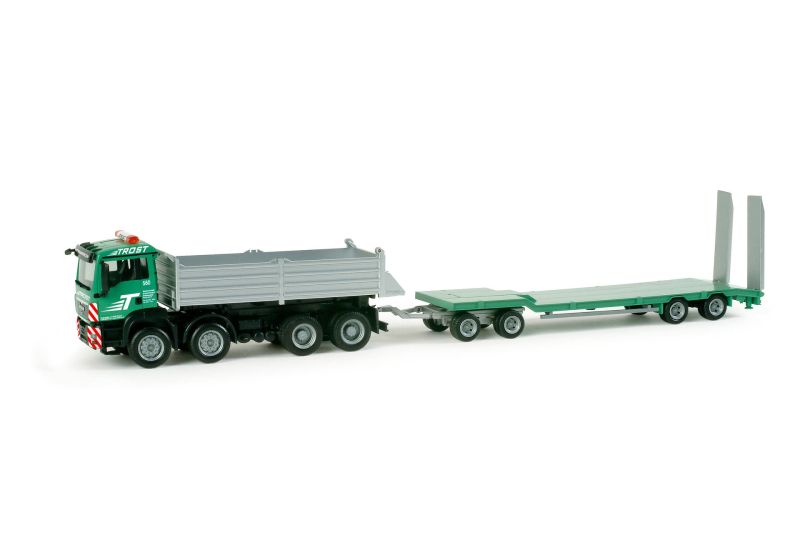 Herpa MAN TGS M Baukipper mit TU-4 Anhänger "Trost" (A) 157377