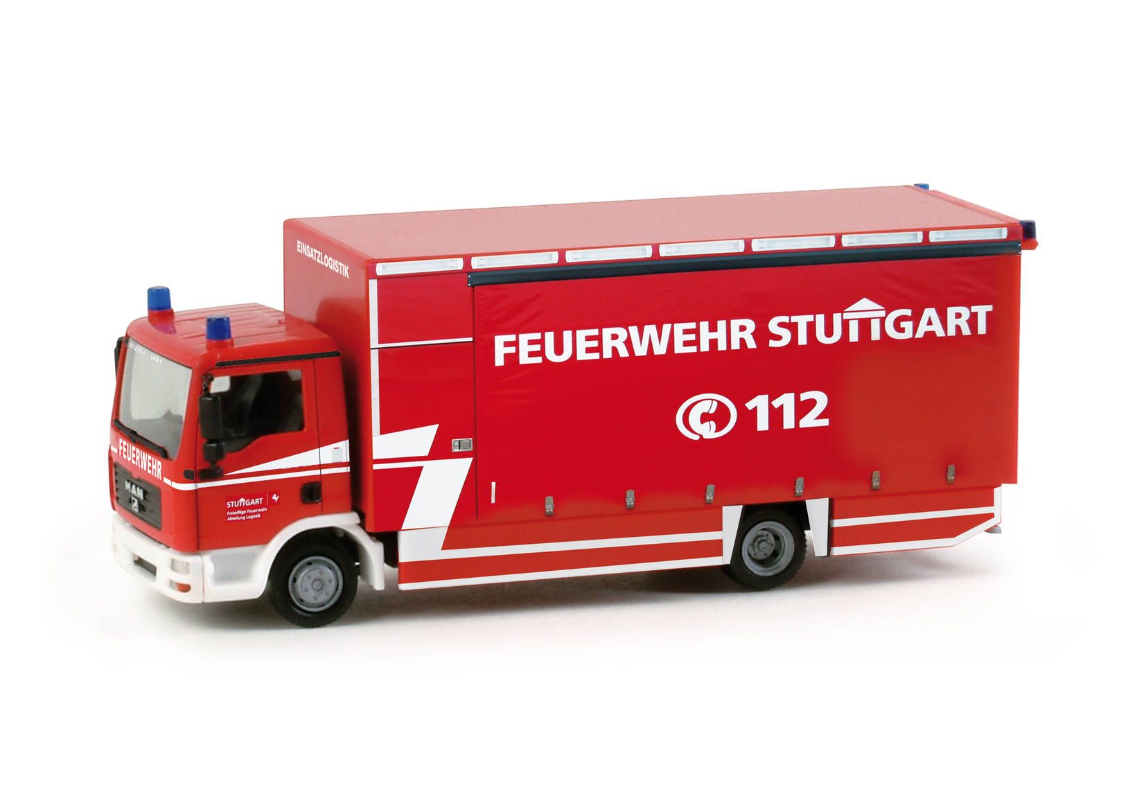 Herpa MAN TGL box trailer "Stuttgart fire department" 048873