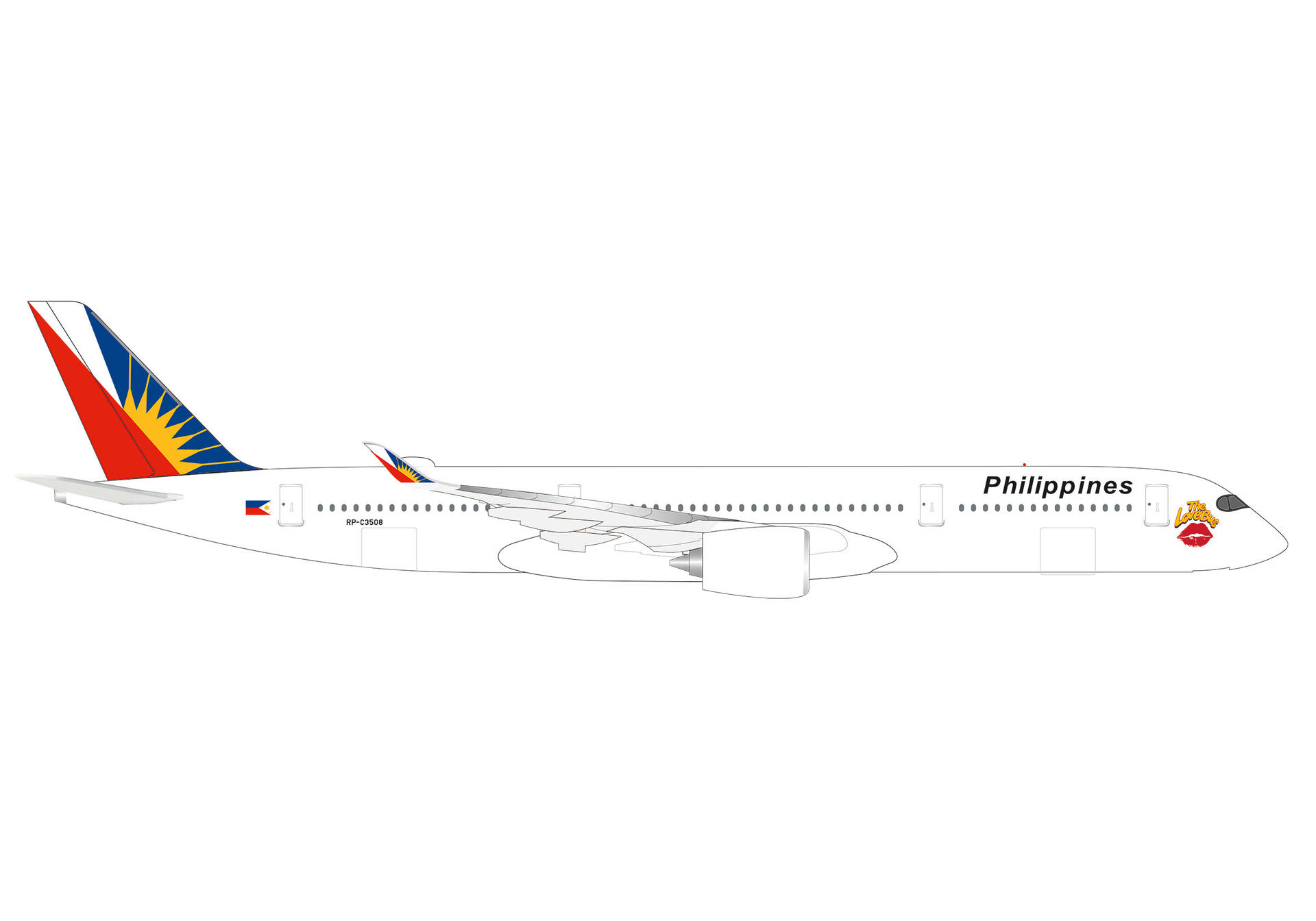 Herpa Philippine Airlines Airbus A350-900 "The Love Bus" 533836