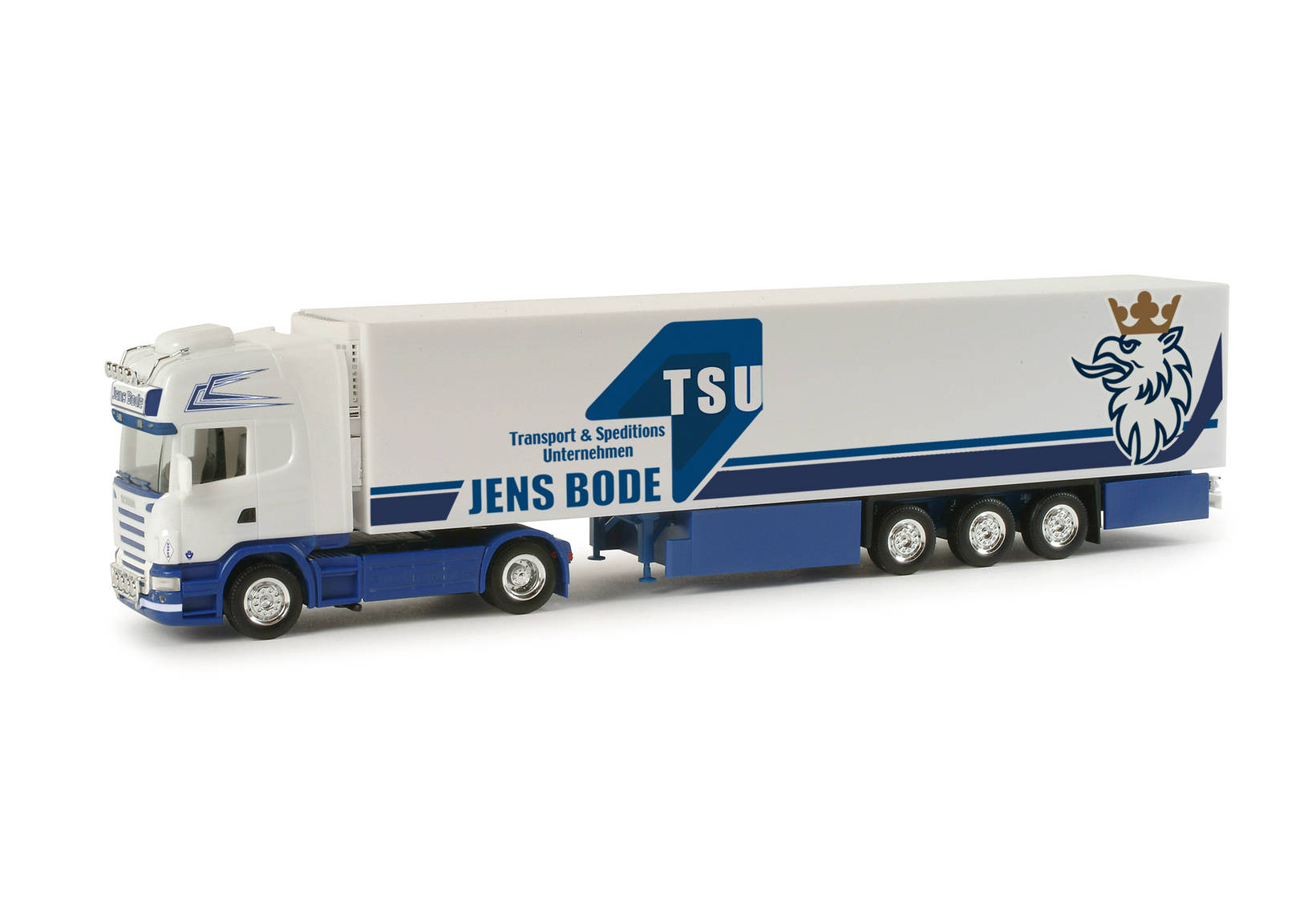 Herpa Scania R TL refrigerated box semitrailer "Jens Bode" 156318