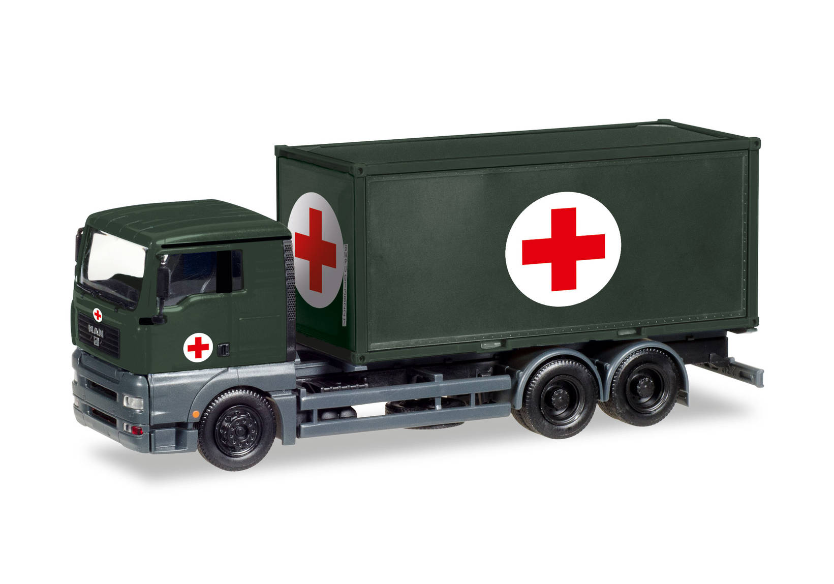 Herpa MAN TGA XL interchangable-truck with medical container ...