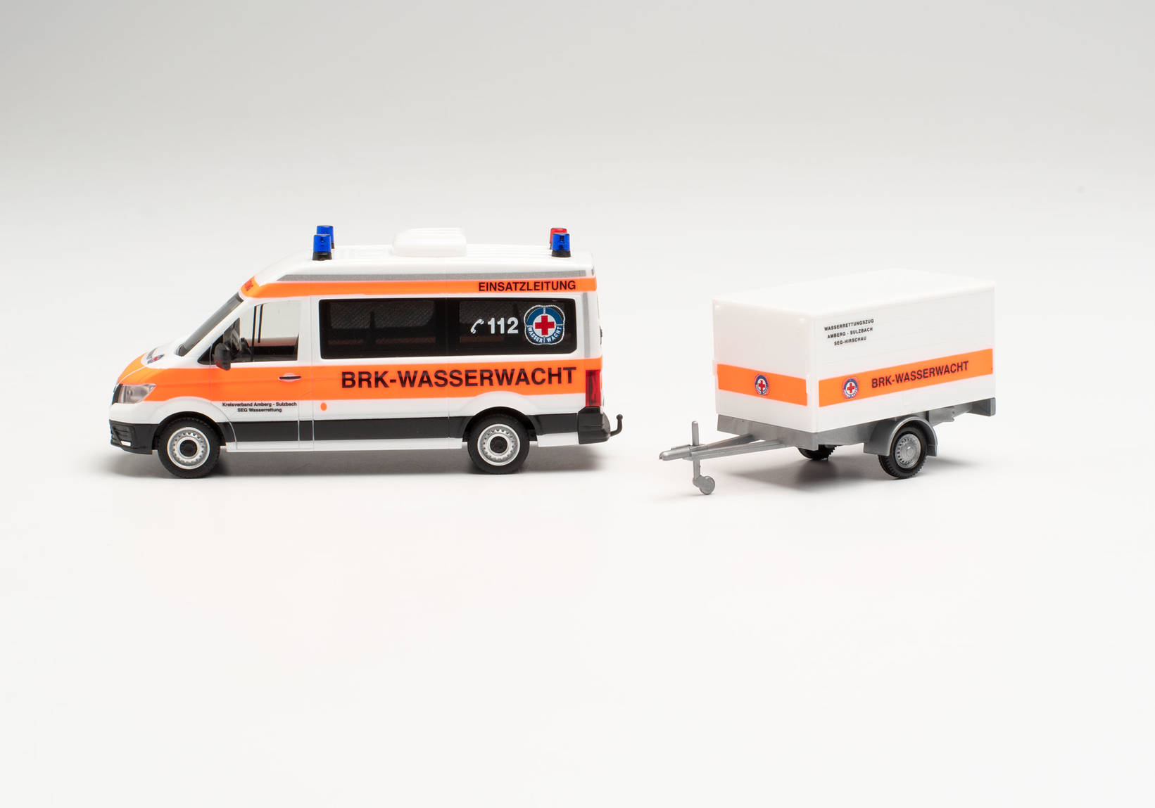 Herpa MAN TGE bus high roof with trailer BRK water rescue Amberg ...