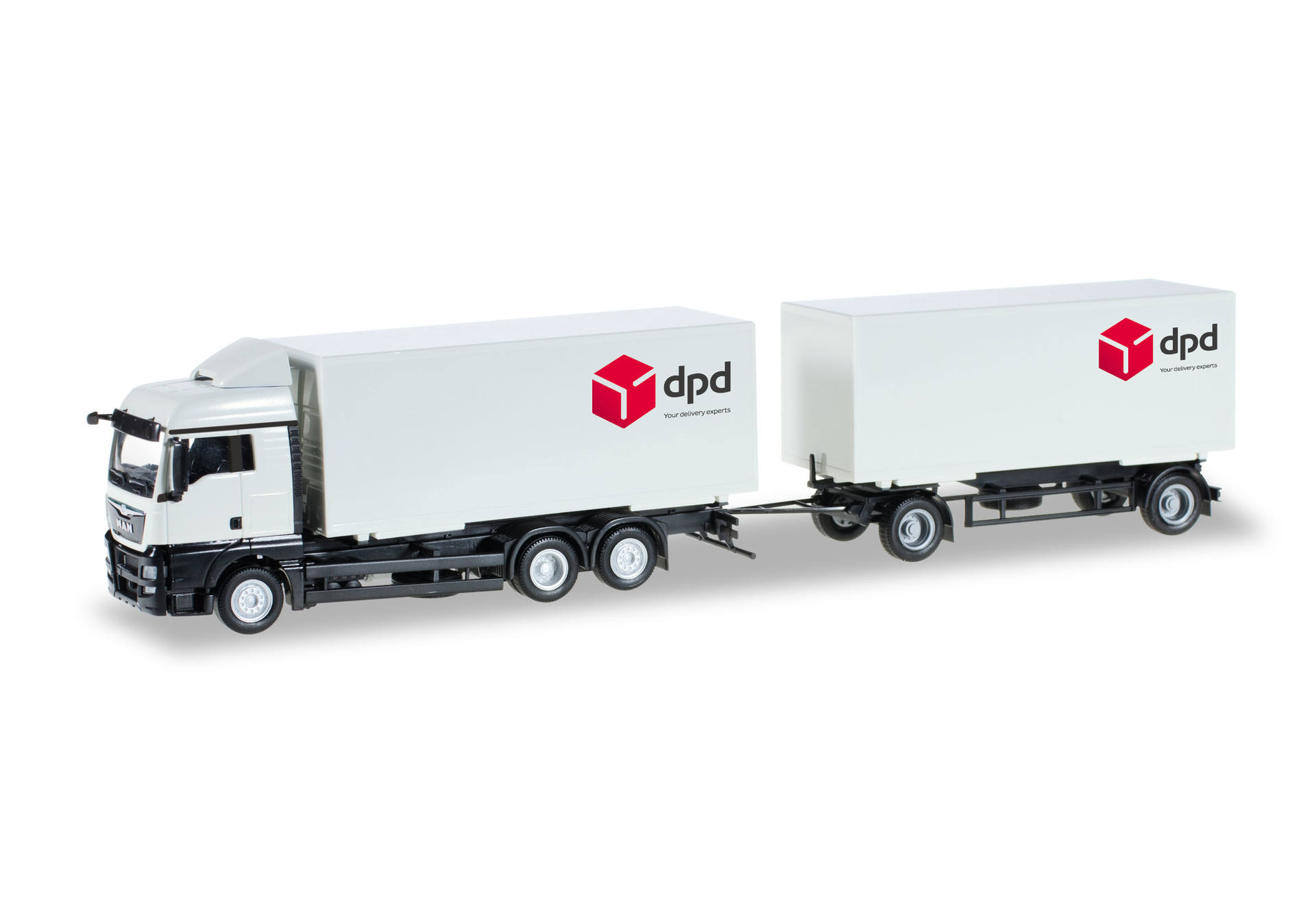 Herpa MAN TGX XLX Euro 6 interchangeable box trailer "DPD" 923842
